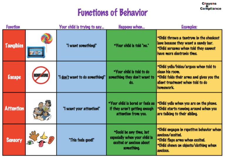 Crash Course on the Four Functions of Behavior – Krista H Counseling