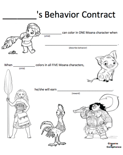 Moana Behavior Contracts – Krista H Counseling