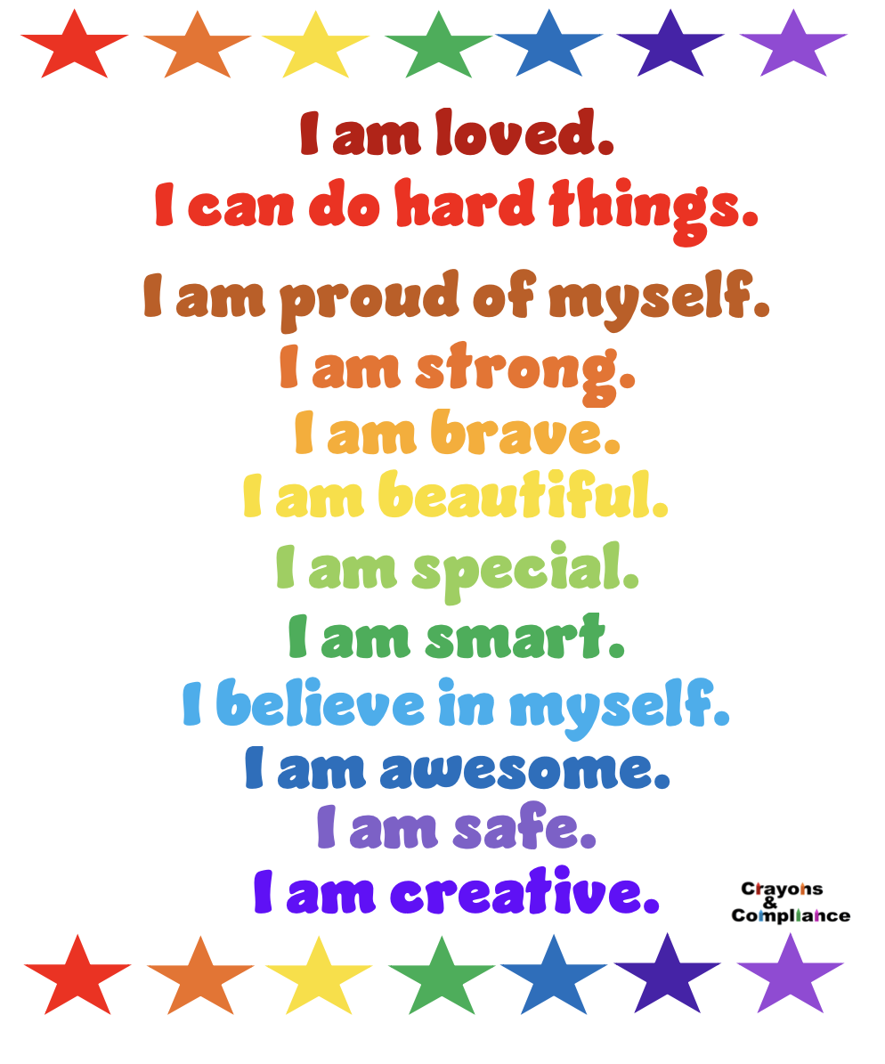 Affirmations for Kids (FREE FUN Printable) – Krista H Counseling